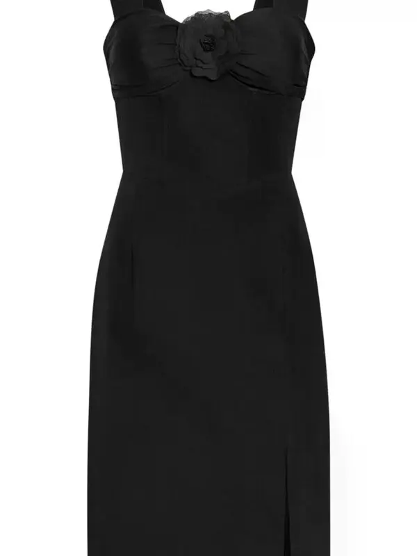 PATRICK ASSARAF Floral Appliqué Split Dress