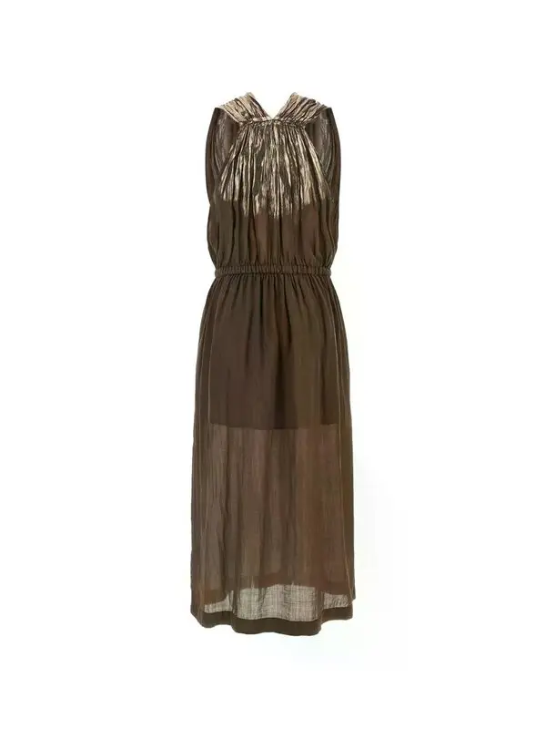 NUDE Laminated Paint V-neck Dress
