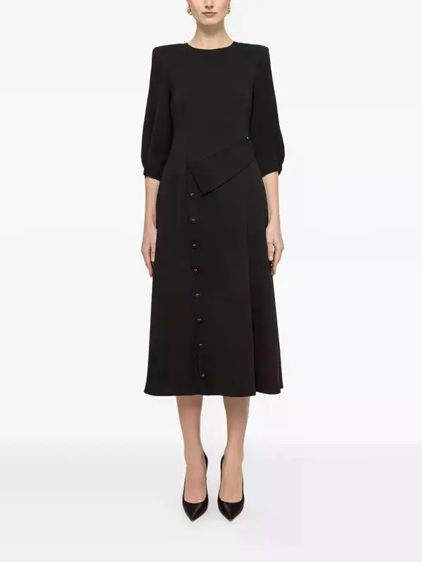 NISSA Button Detail Midi Dress