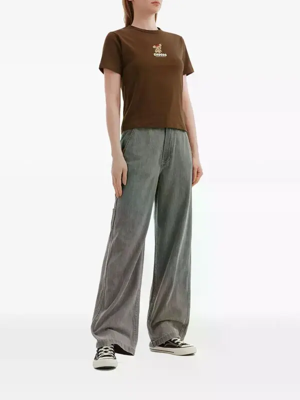 CHOCOOLATE Logo-embroidered T-shirt - Brown