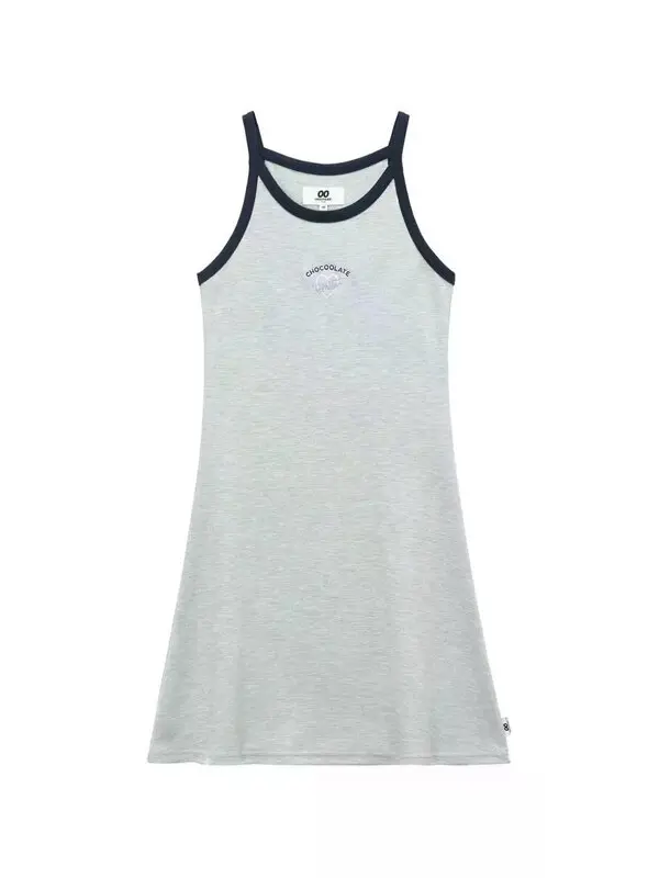 CHOCOOLATE Logo-embroidered Mini Dress - Grey