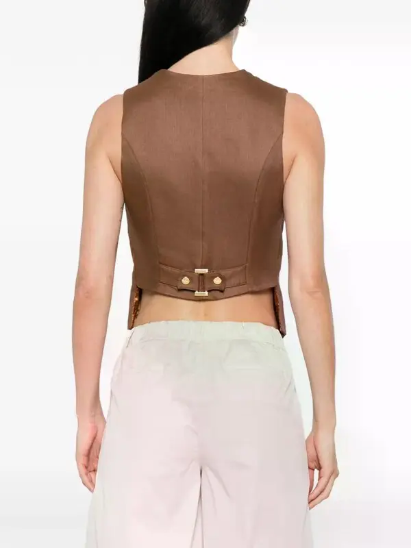 Elisabetta Franchi Linen-blend And Crêpe Waistcoat