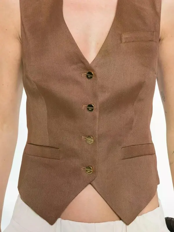 Elisabetta Franchi Linen-blend And Crêpe Waistcoat