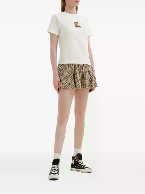 CHOCOOLATE Logo-embroidered T-shirt - Neutrals