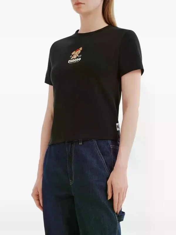 CHOCOOLATE Logo-embroidered T-shirt - Black