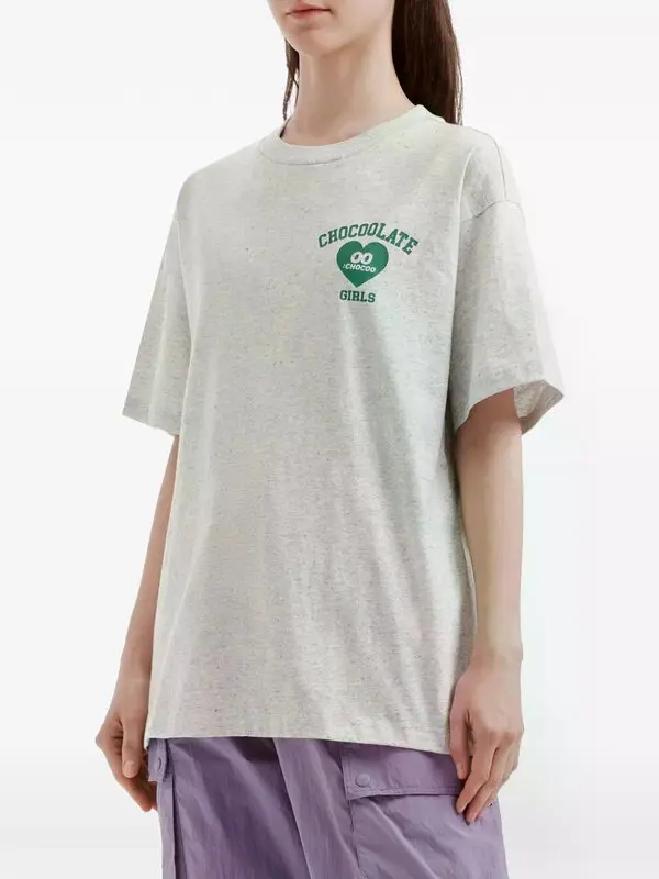 CHOCOOLATE Heart Print T-shirt - Grey