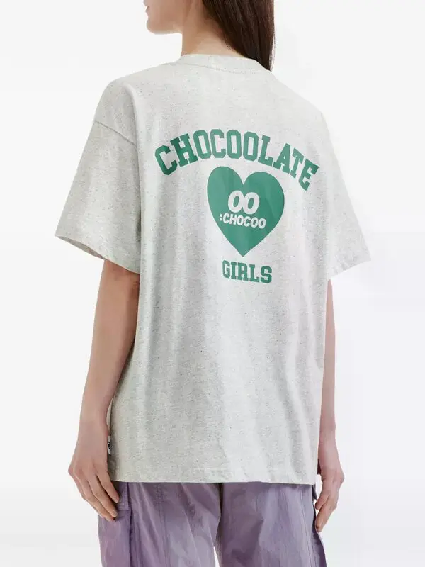 CHOCOOLATE Heart Print T-shirt - Grey