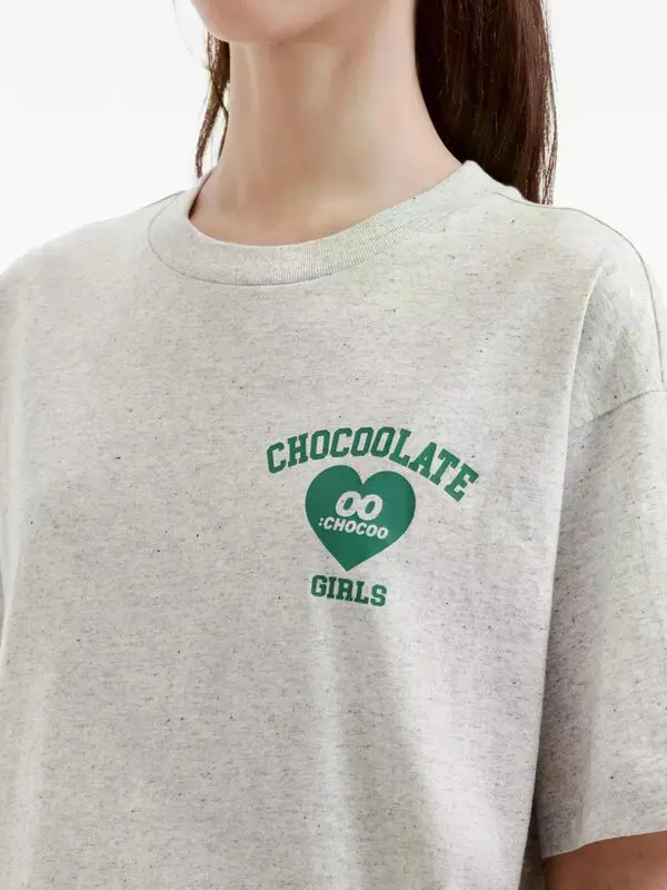 CHOCOOLATE Heart Print T-shirt - Grey