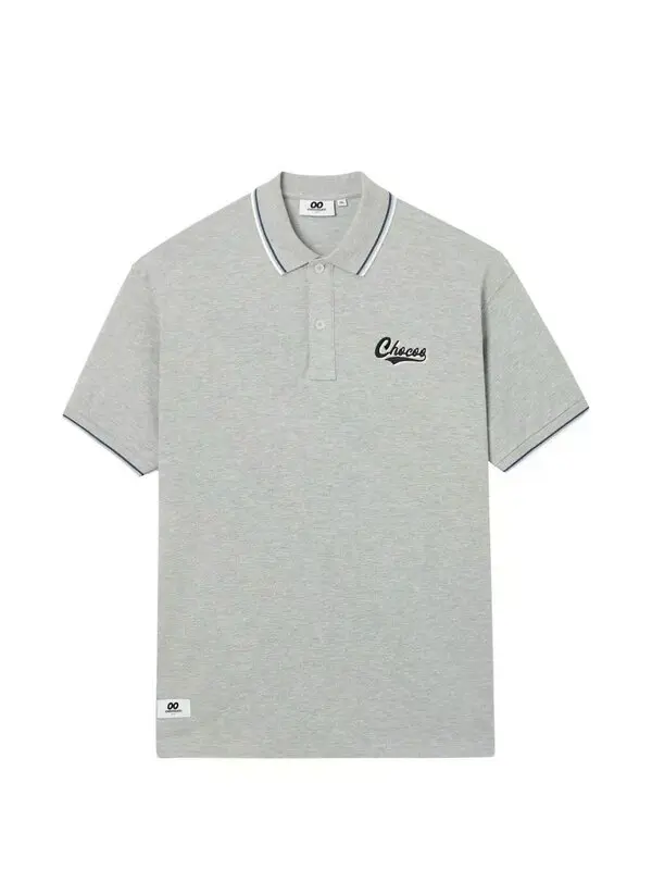 CHOCOOLATE Piped Embroidered Polo Shirt - Grey
