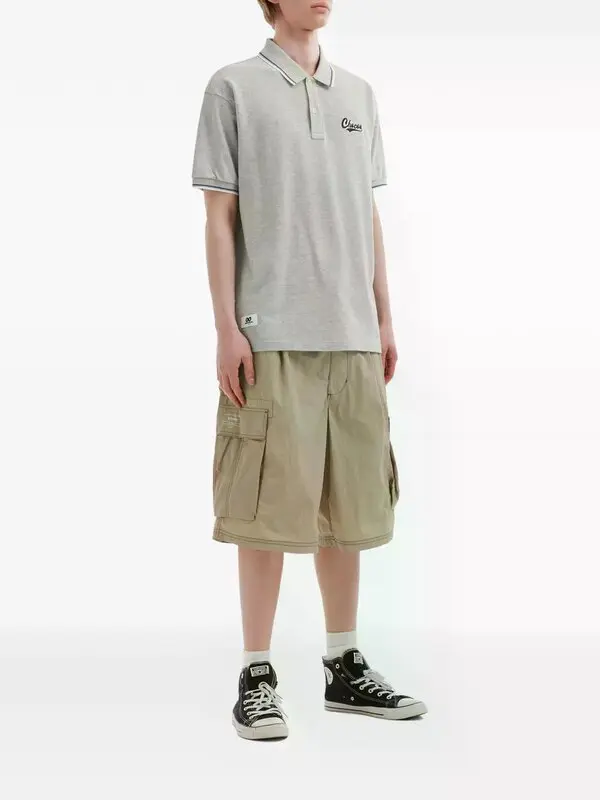 CHOCOOLATE Piped Embroidered Polo Shirt - Grey