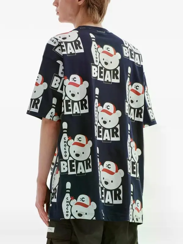 CHOCOOLATE Bear-print T-shirt - Blue