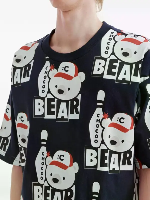 CHOCOOLATE Bear-print T-shirt - Blue