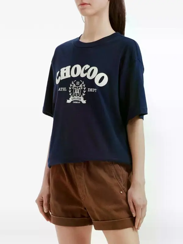 CHOCOOLATE Crew-neck Logo-print T-shirt - Blue