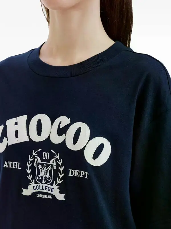 CHOCOOLATE Crew-neck Logo-print T-shirt - Blue