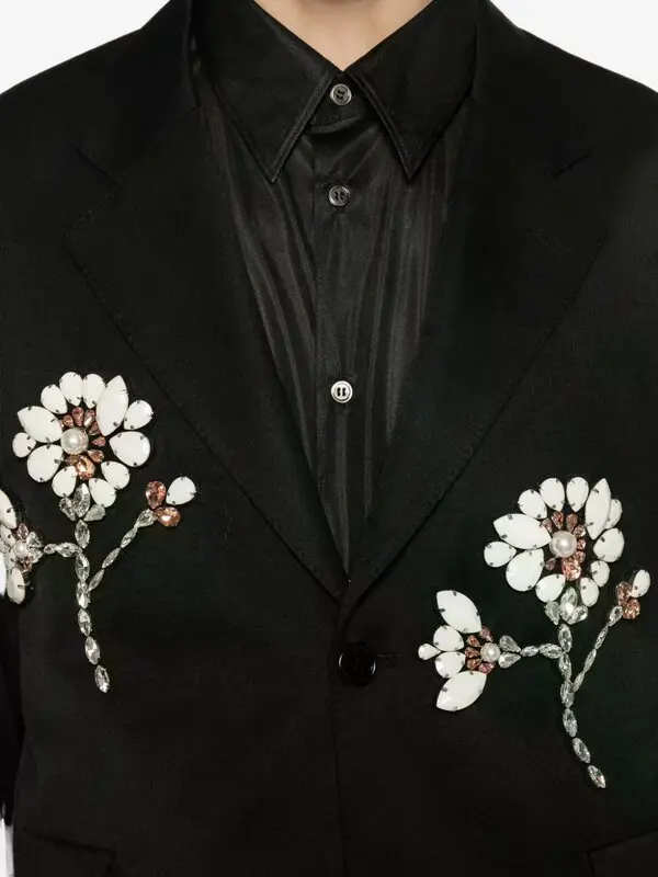 Simone Rocha Floral-appliqué Blazer