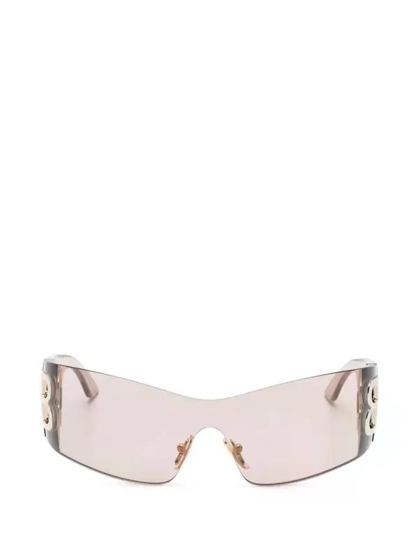 Balenciaga Geometric Sunglasses With Logo Detail - Brown