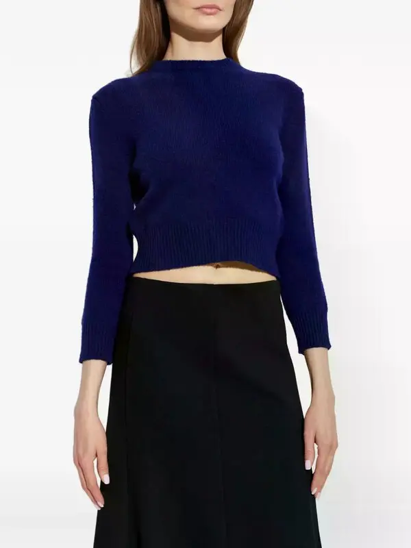 JIL SANDER Cropped Round Neck Sweater