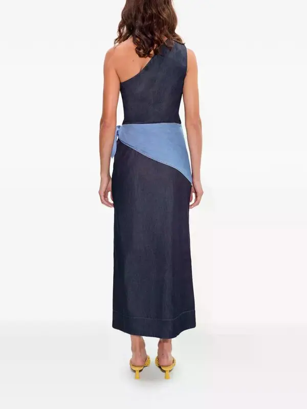 SIMONMILLER Belem Chambray One-shoulder Midi Dress