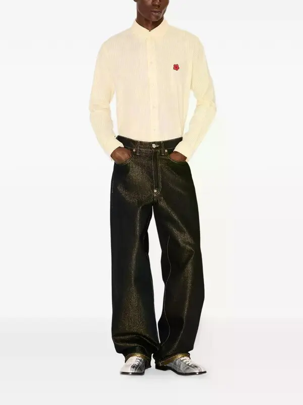 Kenzo Boke Flower Embroidered Cotton Shirt