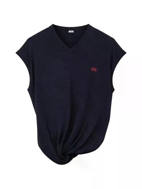 Loewe Sleeveless V-neck Wool Sweater - Blue