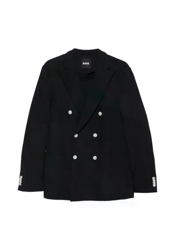 BOSS Double-breasted Cotton Blazer