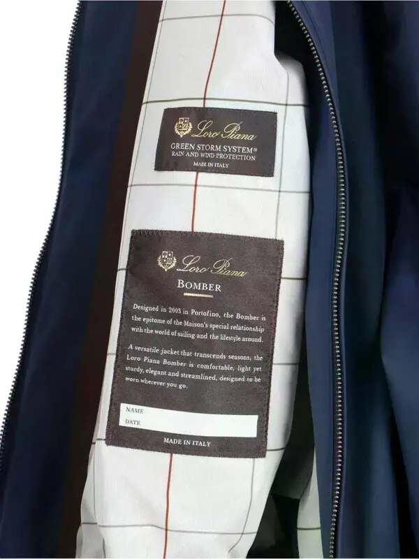 Loro Piana Zipped Bomber Jacket - Blue