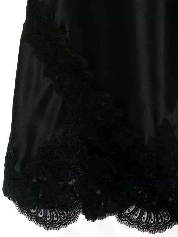 Cynthia Rowley Satin Lace Skirt - Black