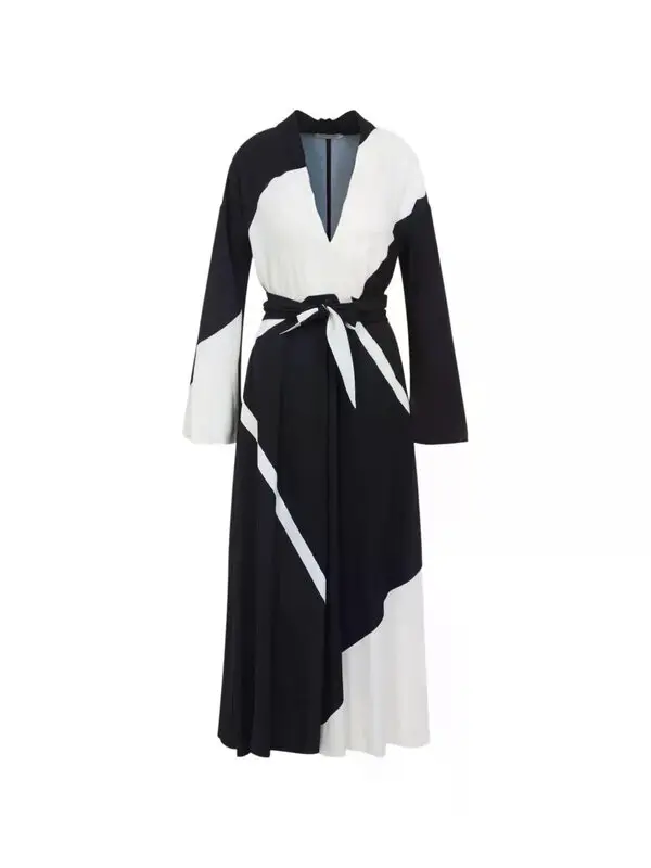 Alberta Ferretti V-neck Long-sleeve Midi Dress