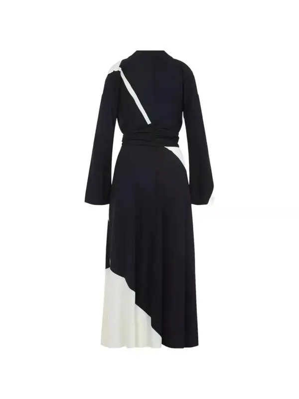 Alberta Ferretti V-neck Long-sleeve Midi Dress