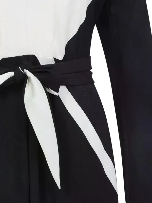 Alberta Ferretti V-neck Long-sleeve Midi Dress