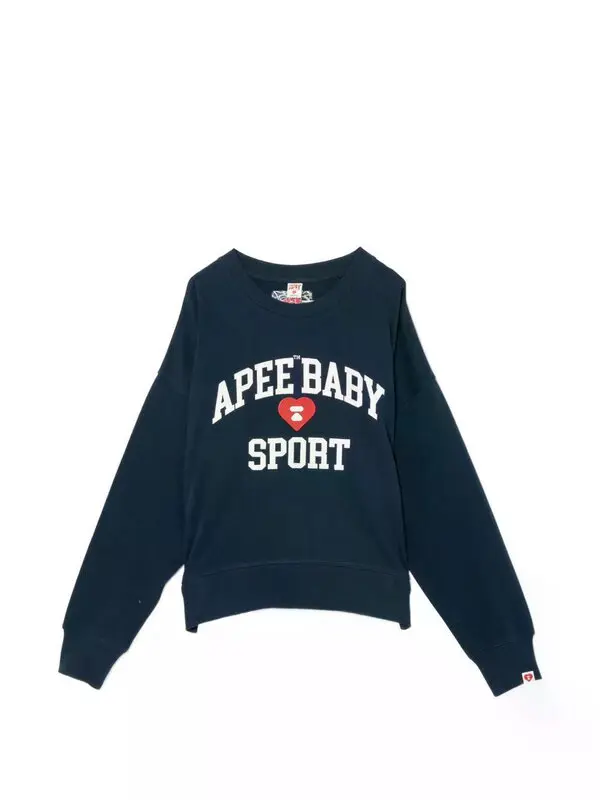 AAPE BY *A BATHING APE Apee™ A Bathing Ape® Logo Embroidered Sweatshirt - Blue