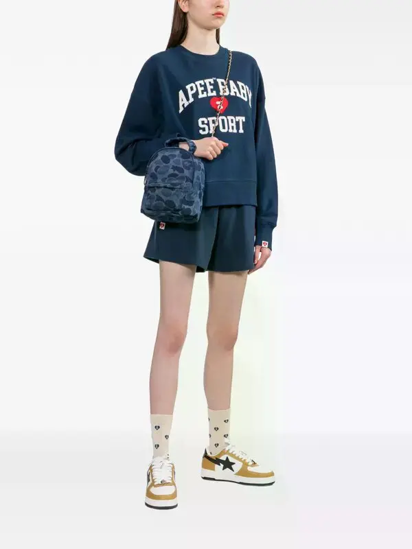 AAPE BY *A BATHING APE Apee™ A Bathing Ape® Logo Embroidered Sweatshirt - Blue