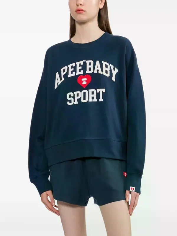 AAPE BY *A BATHING APE Apee™ A Bathing Ape® Logo Embroidered Sweatshirt - Blue