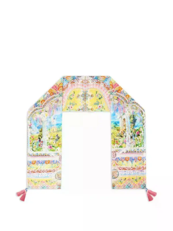 Camilla Crinkle Tassels Scarf - Yellow
