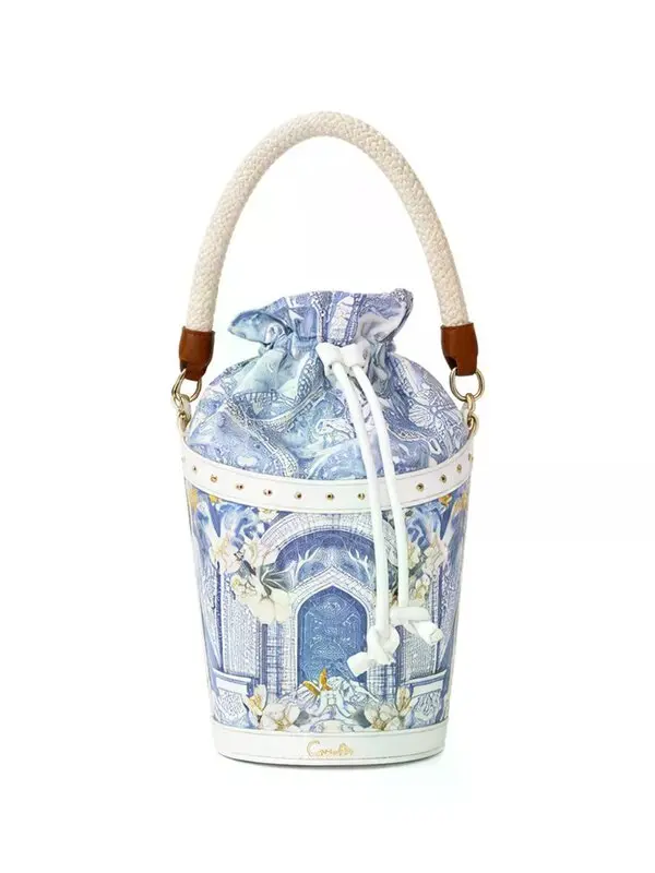 Camilla Floral Print Bucket Bag With Rope Handle