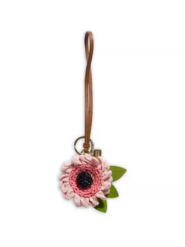 Miu Miu Fabric And Leather Key Ring Trick - Pink
