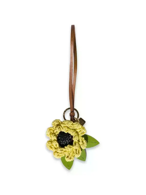 Miu Miu Fabric And Leather Key Ring - Yellow
