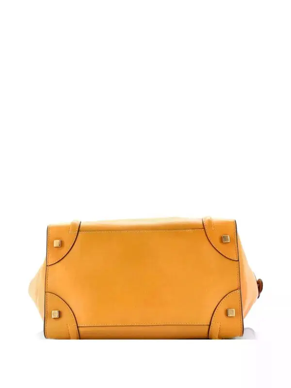 Celine Bicolor Leather Mini Satchel - Orange