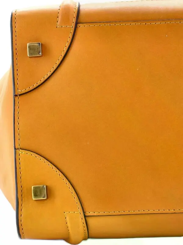 Celine Bicolor Leather Mini Satchel - Orange