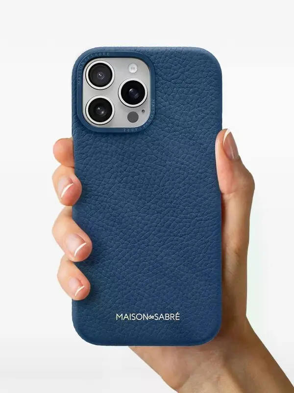 MAISON DE SABRE Leather Iphone 16 Pro Max Phone Case - Blue