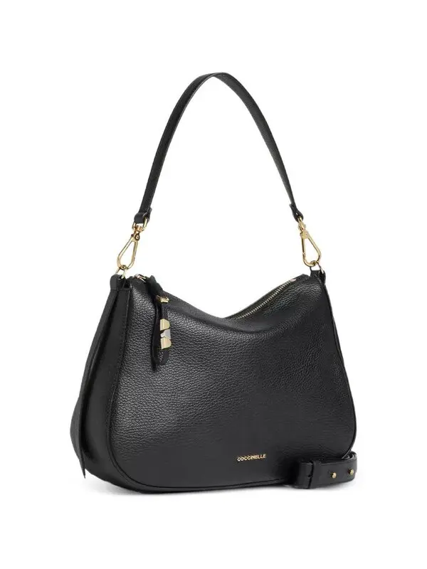 COCCINELLE Leather Nory Zip Shoulder Bag - Black