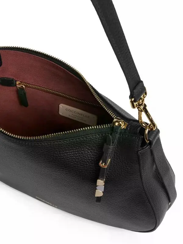 COCCINELLE Leather Nory Zip Shoulder Bag - Black