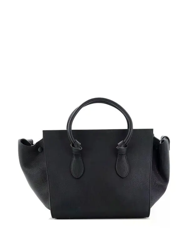 Celine Tie Knot Grainy Leather Small Tote Bag - Black