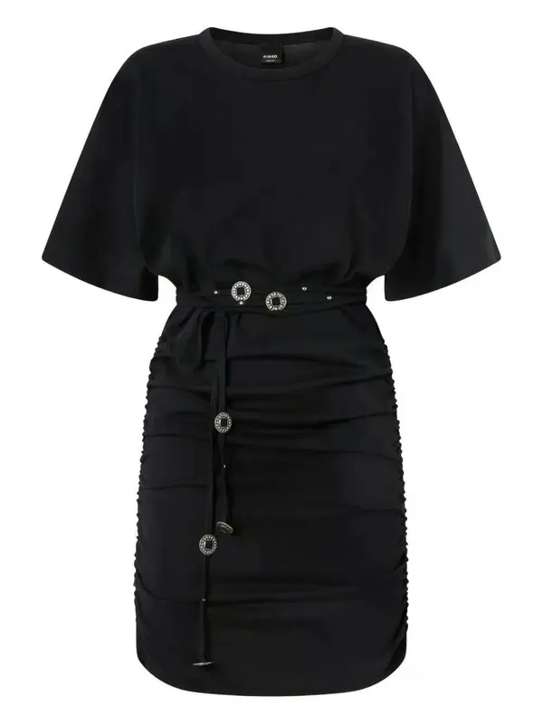 Pinko Ruched Drawstring Short Dress