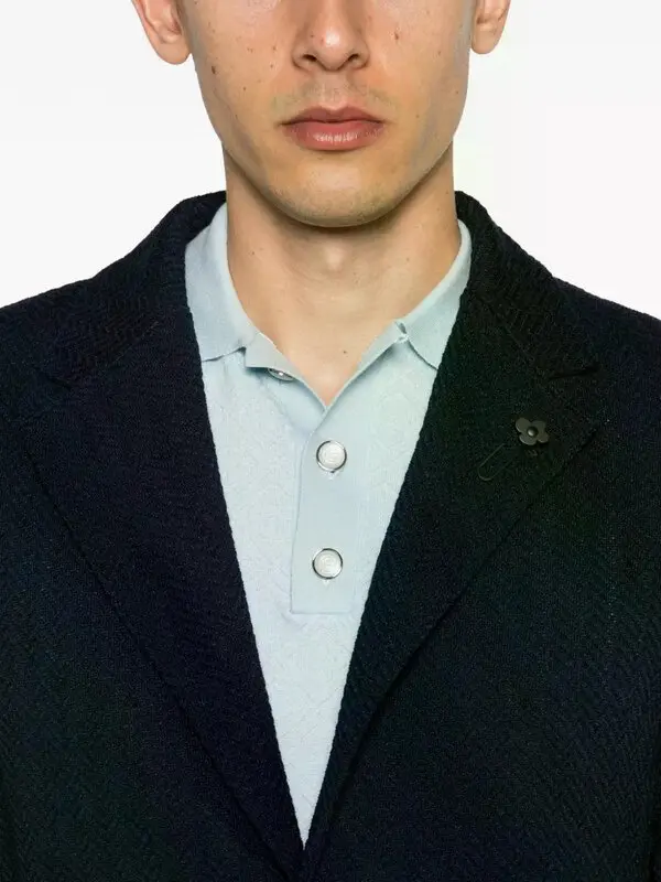 LARDINI Notched-lapel Blazer - Blue