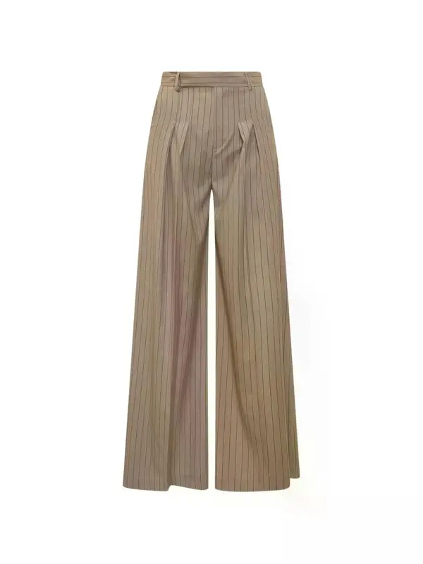 LE SULLY STUDIO Pinstripe Pleated Trousers - Neutrals