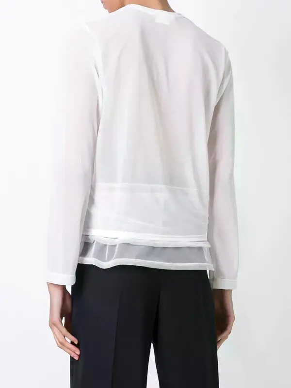 Comme Des Garçons Semi Sheer Long Sleeve T-shirt With Trim