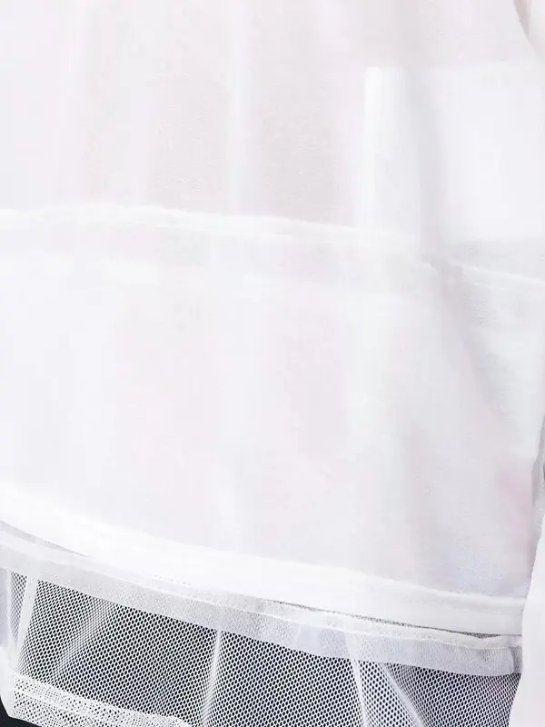 Comme Des Garçons Semi Sheer Long Sleeve T-shirt With Trim