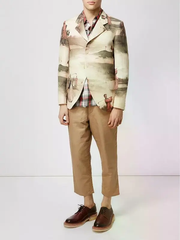 Comme Des Garçons Golf Course Print Blazer
