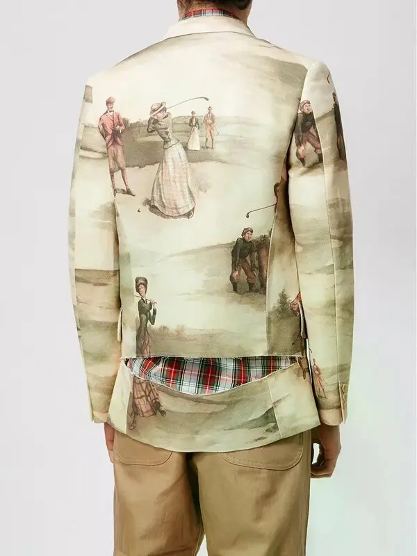 Comme Des Garçons Golf Course Print Blazer
